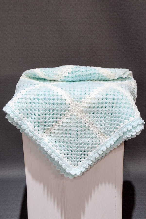 Crochet Sky Blue Baby Blanket. – Behbud Crafts